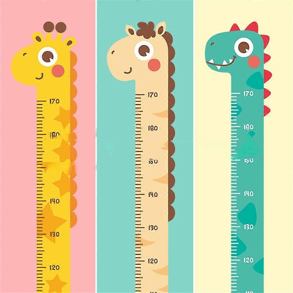 Cartoon Animals Height Measure Wall Stickers For Kid Rooms Animals Zoo ...