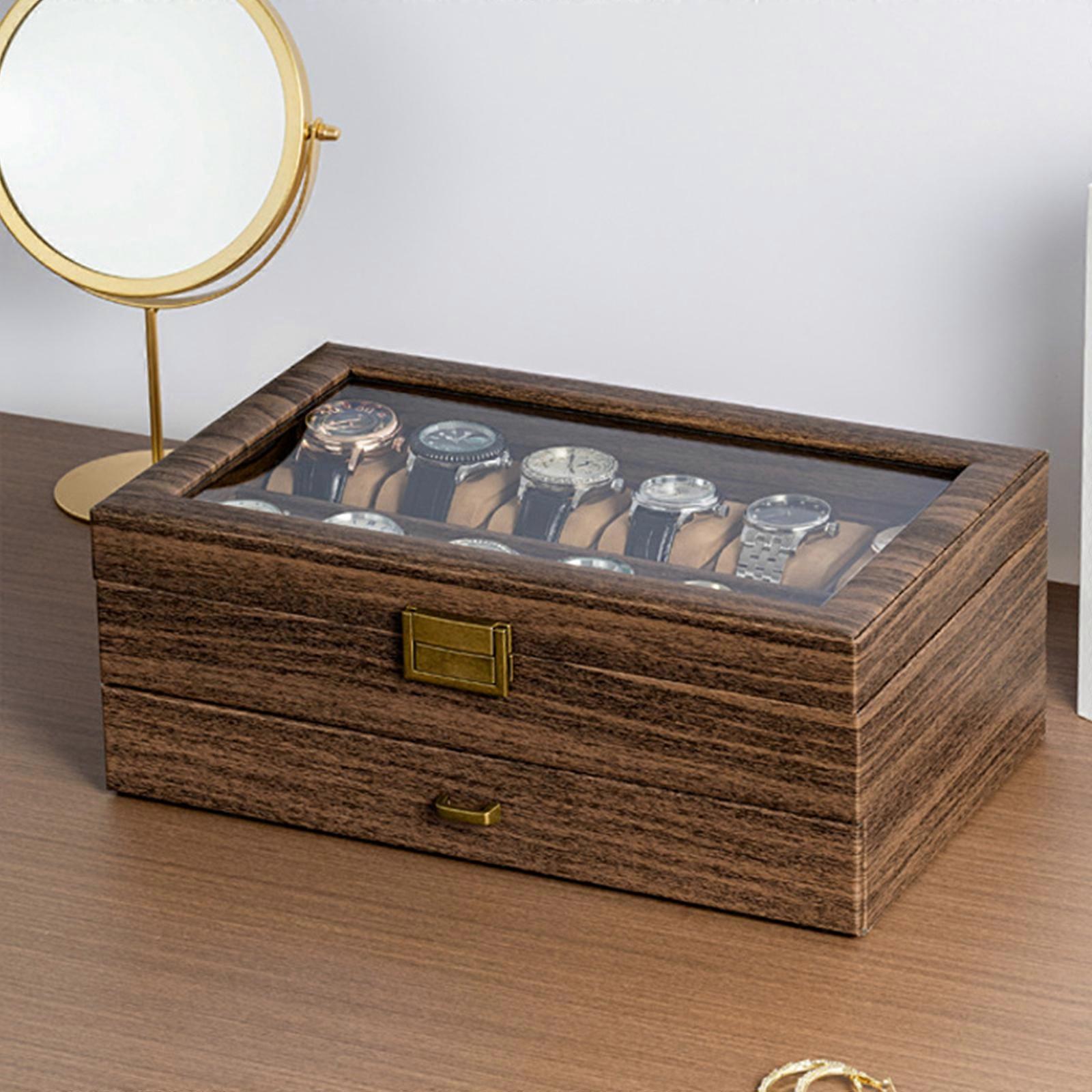Elegant Watch Holder with 12 Compartments Double Layer Wrist Watch ...