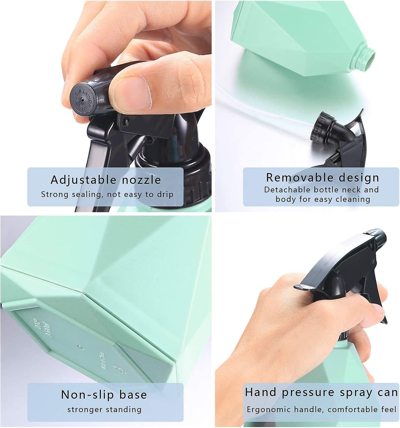 Plastic Spray Bottle Pressure Watering Can Adjustable Nozzle Refillable ...