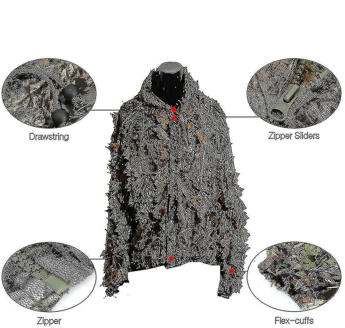 Camo Suit Ghillie Suit 3d Leaves Woodland Camouflage Army Sniper ...