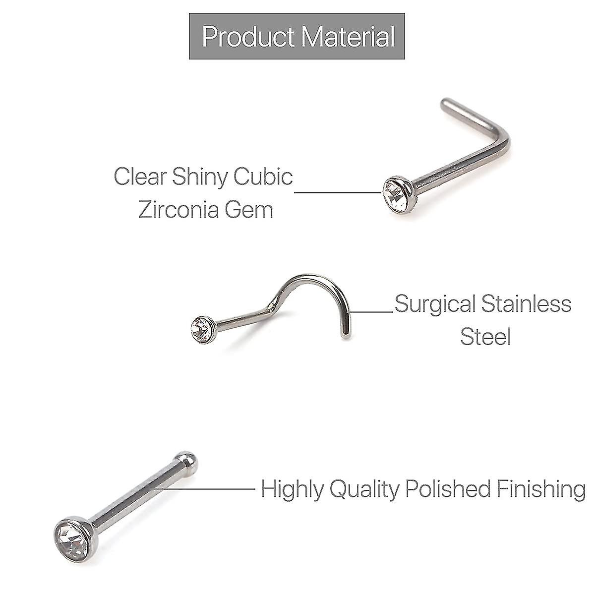 Nose Piercing Kit Disposable Sterile Safety Nose Piercing Gun Tools ...