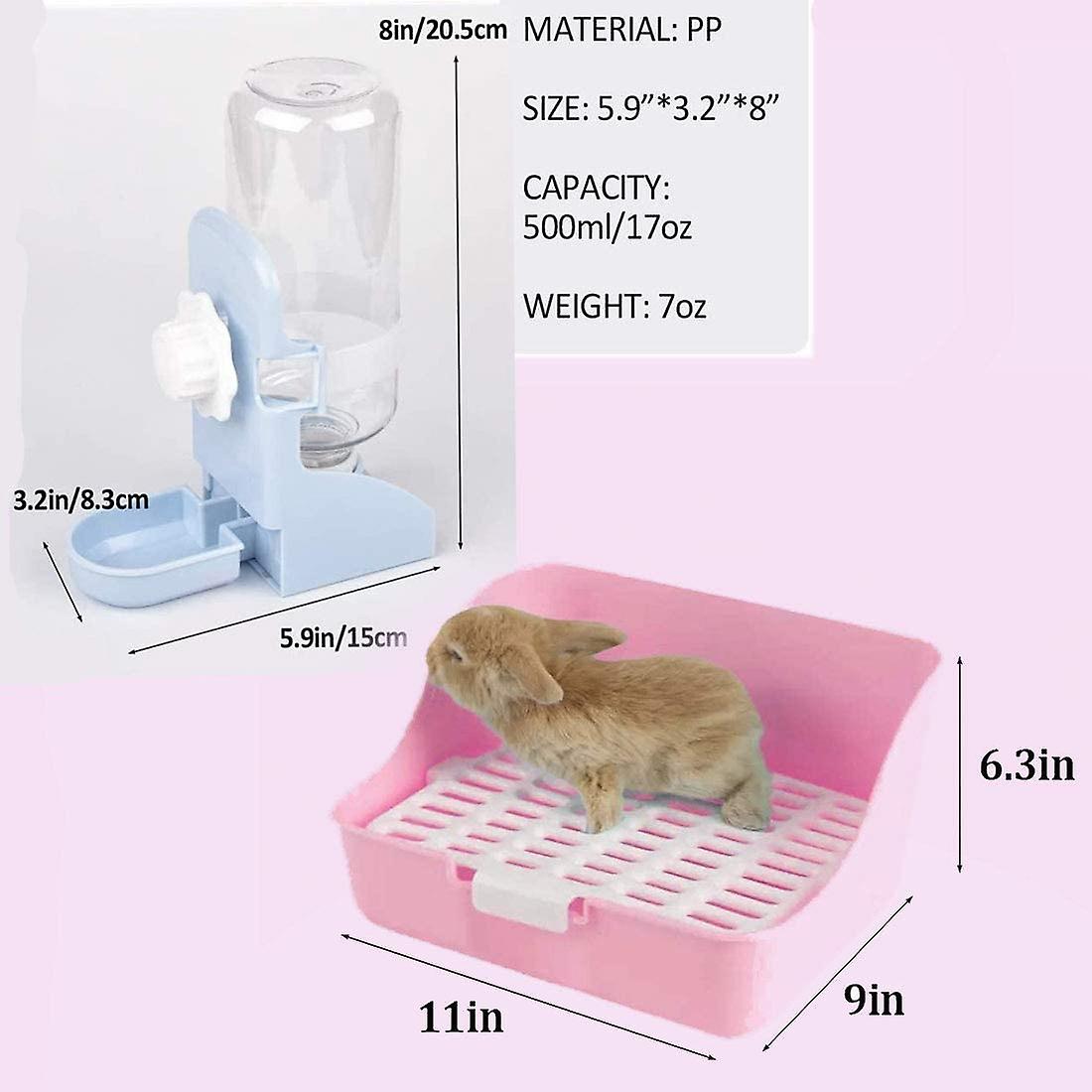 Rabbit Water Flask, 17 OZ Hanging Fountain Automatic Water Dispenser ...