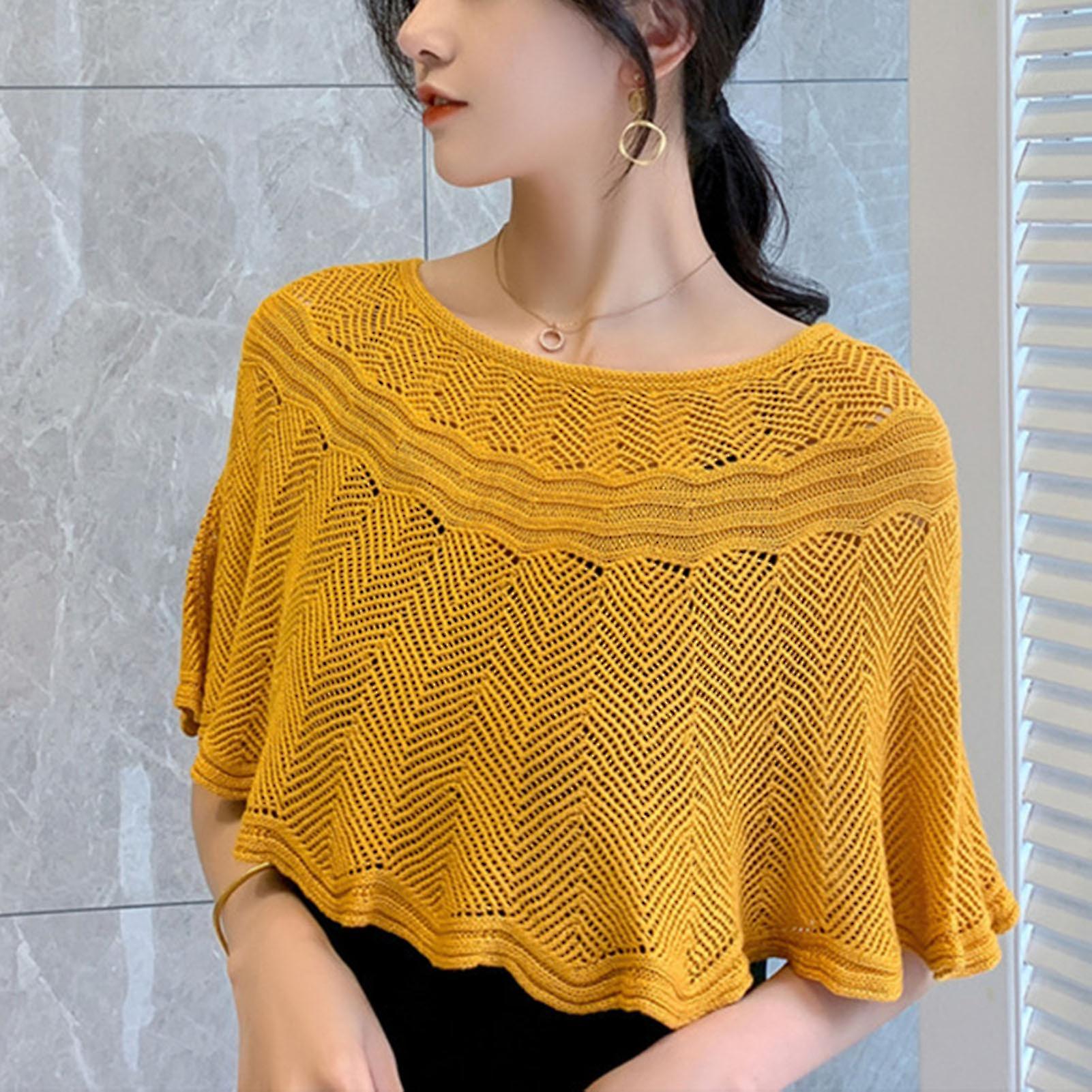 Knitted Sun-Proof Shawl Women Cool Breathable Hollow Lace Appliques ...