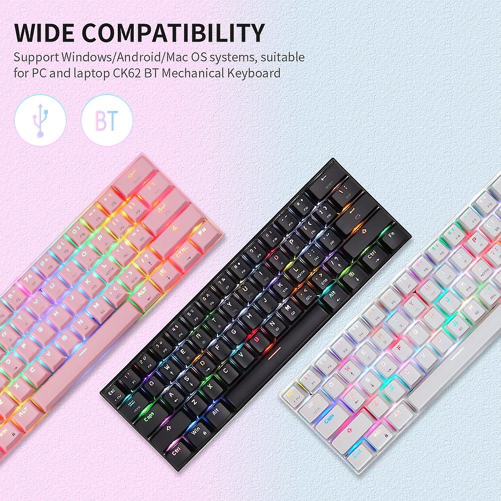 Motospeed CK62 61 Keys RGB Mechanical Keyboard USB Wired BT Dual Mode ...
