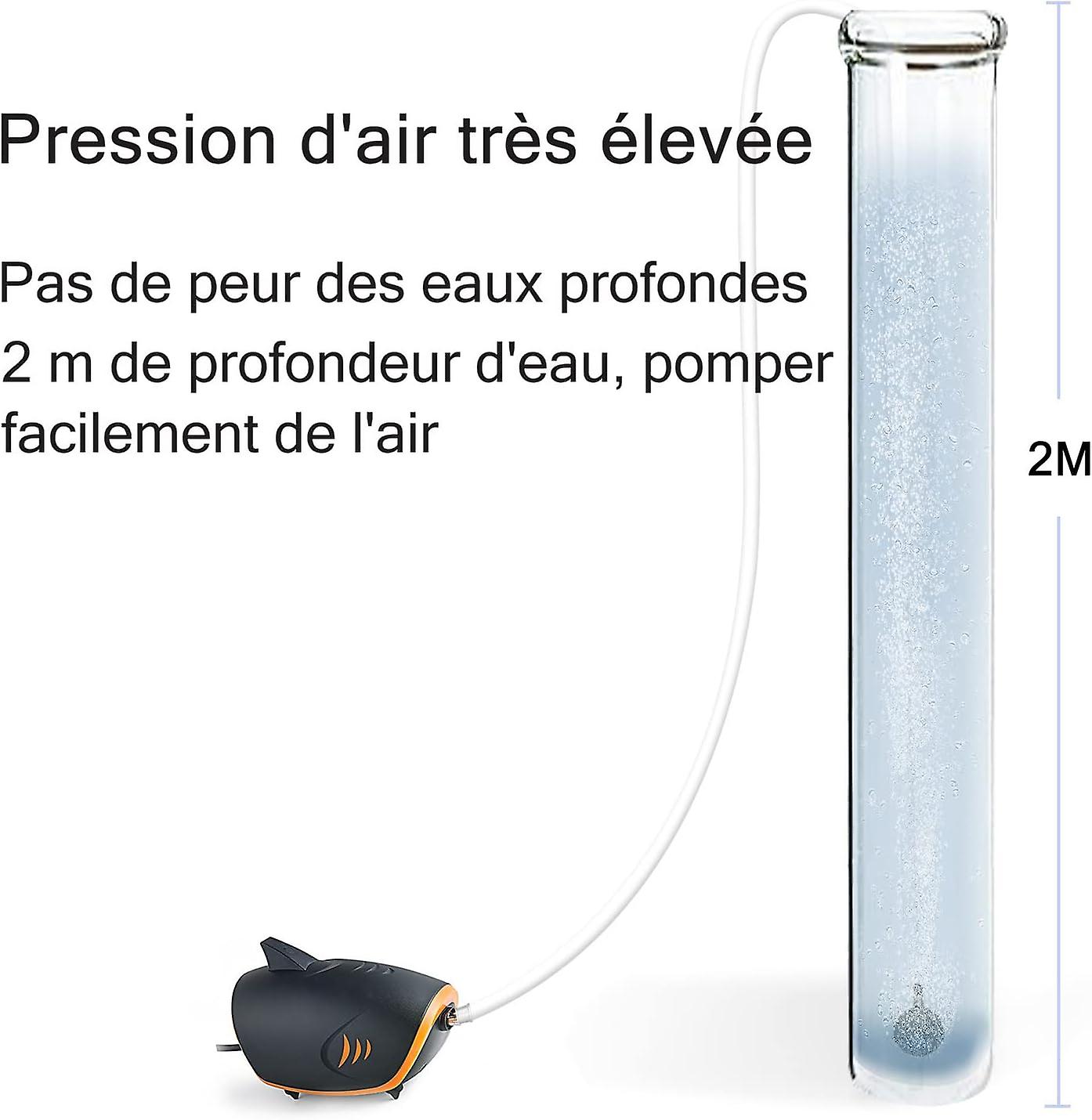 400L / H kraftfull akvarieluftpump, 2 metalluttag tyst syrepump med LED ...