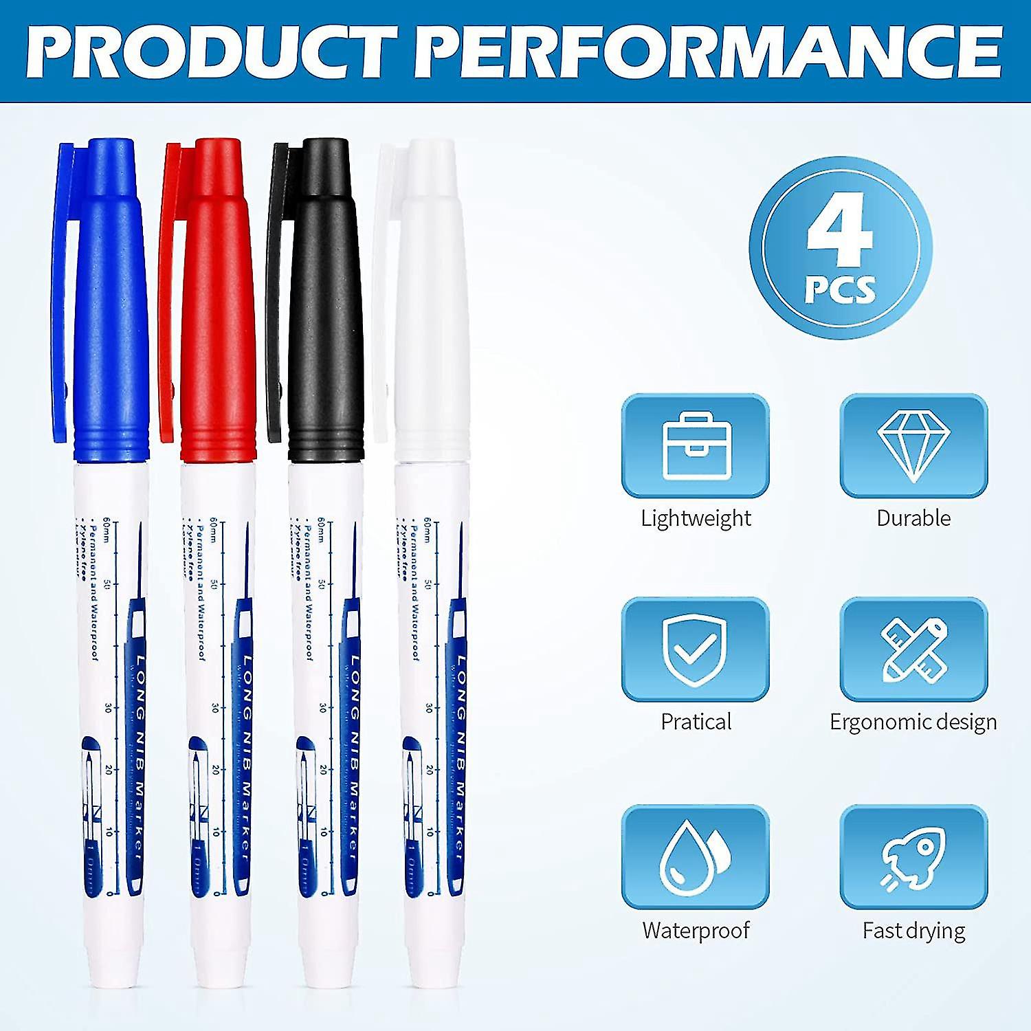 4 Pcs Deep Reach Markers Long Nose Marker Waterproof Deep Hole Marker ...