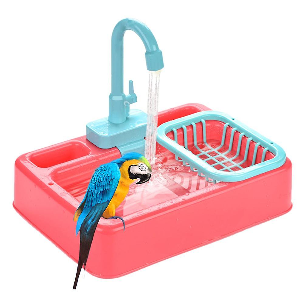 Bird Feeder Automatic Parrot Bathtub Swimming Pool Faucet Parrot Bath ...