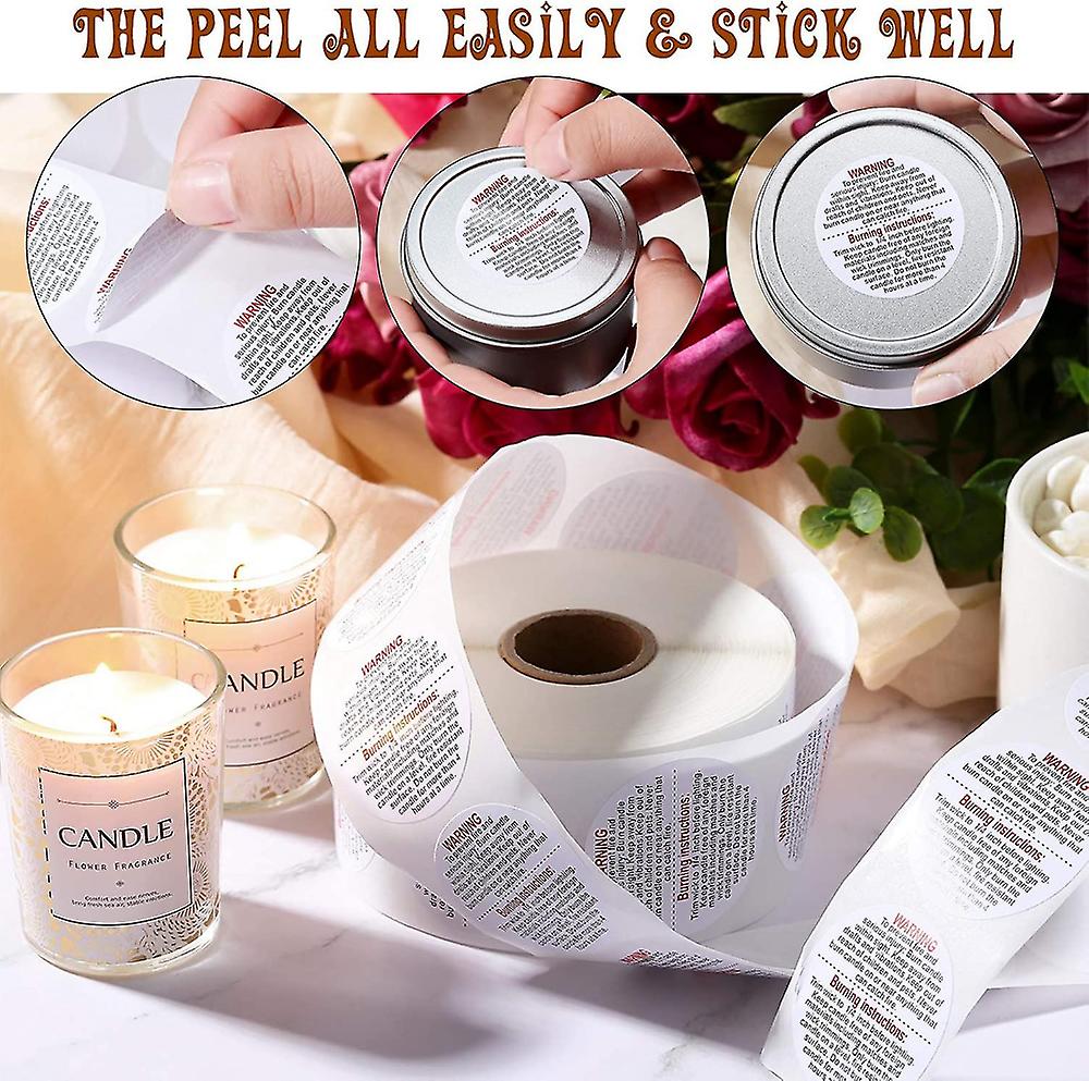 500 Pieces Candle Warning Labels Candle Jar Container Stickers Candle ...