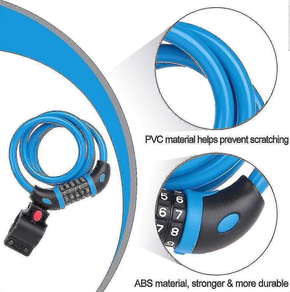 Bicycle Wire Lock 4ft High Security 5 Digit Bicycle Combination Lock ...