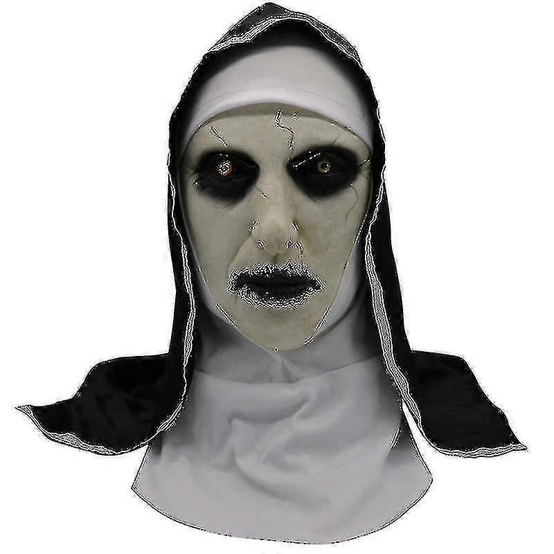 Halloween Christmas The Town Nun Cosplay Full Head Latex Mask Halloween ...