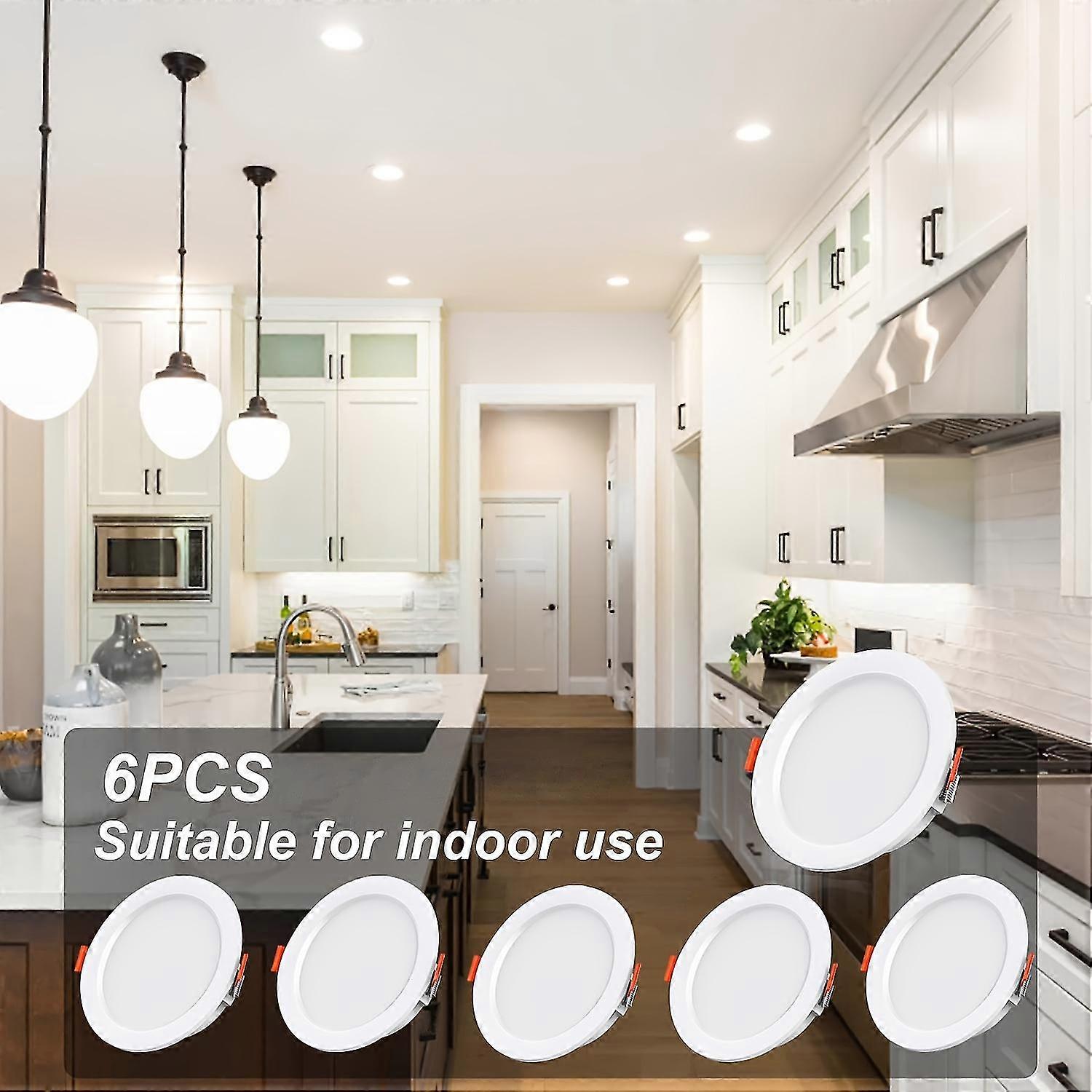 100mm LED Recessed Ceiling Light 6pcs In Box 3000 K Warm White Recessed ...