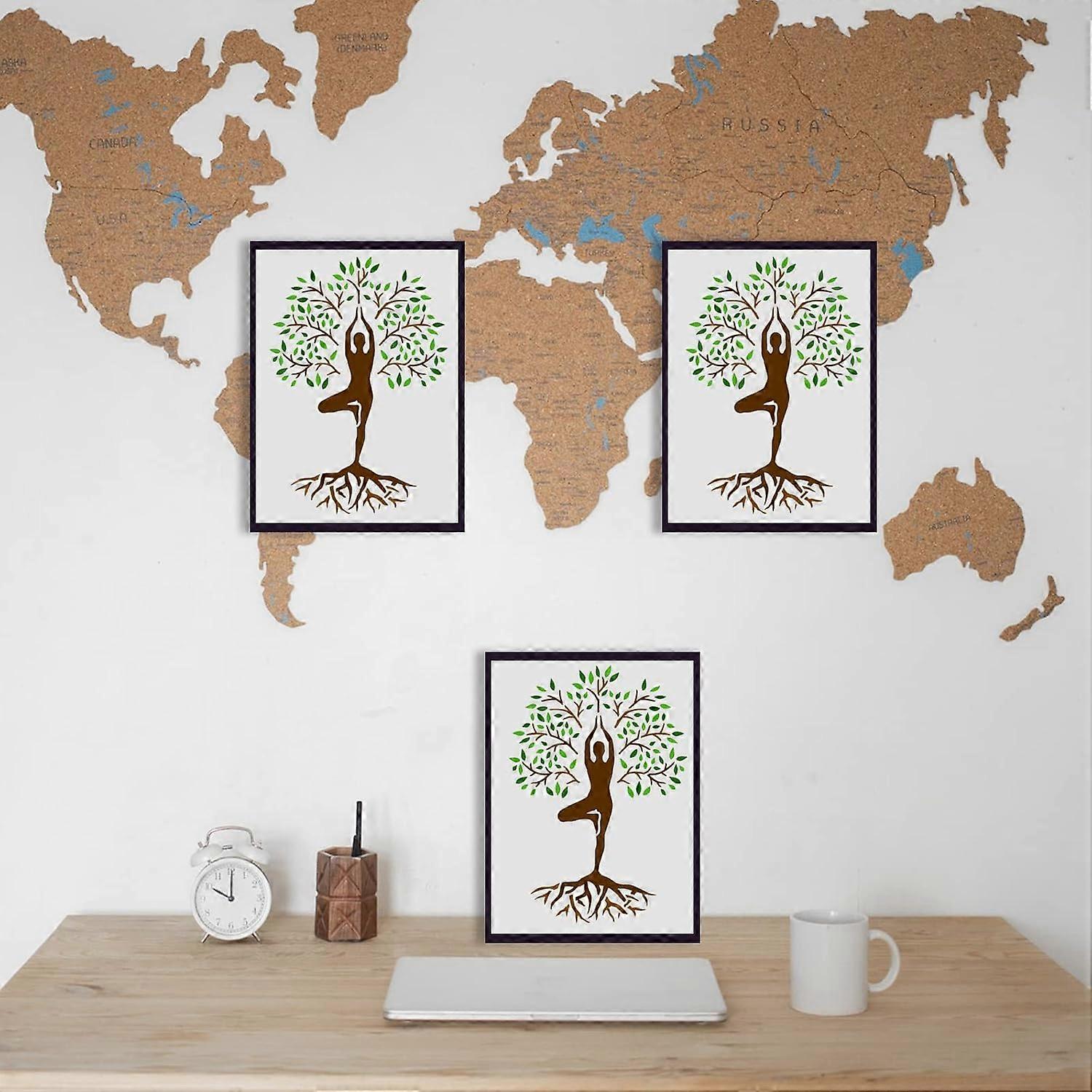Tree of Life Stencil 8.3x11.7inch Reusable Tree Pose Stencil Yoga Pose ...
