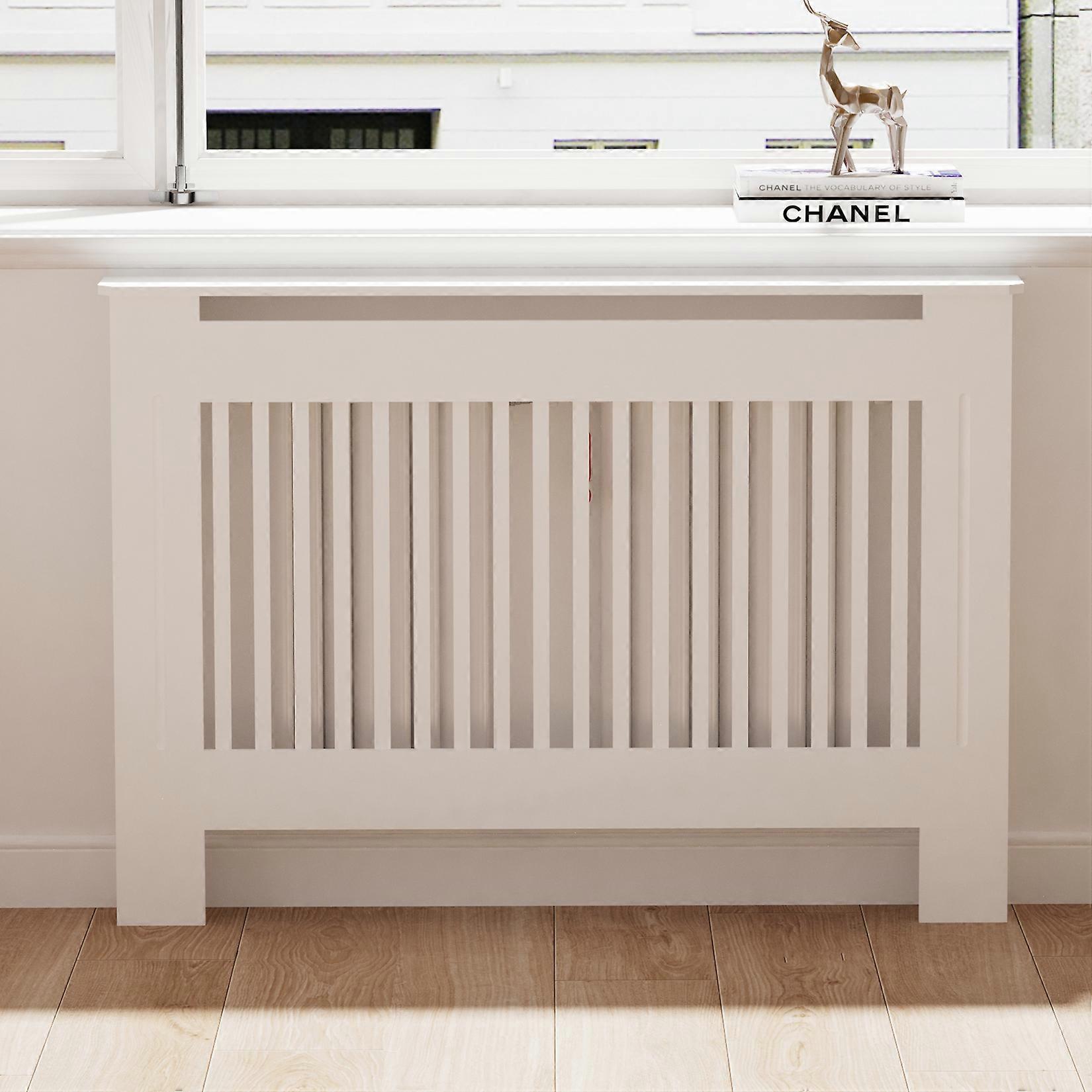 92cm Tall Radiator Cover Modern Cabinet MDF Slats Wood Grill | Fruugo UK