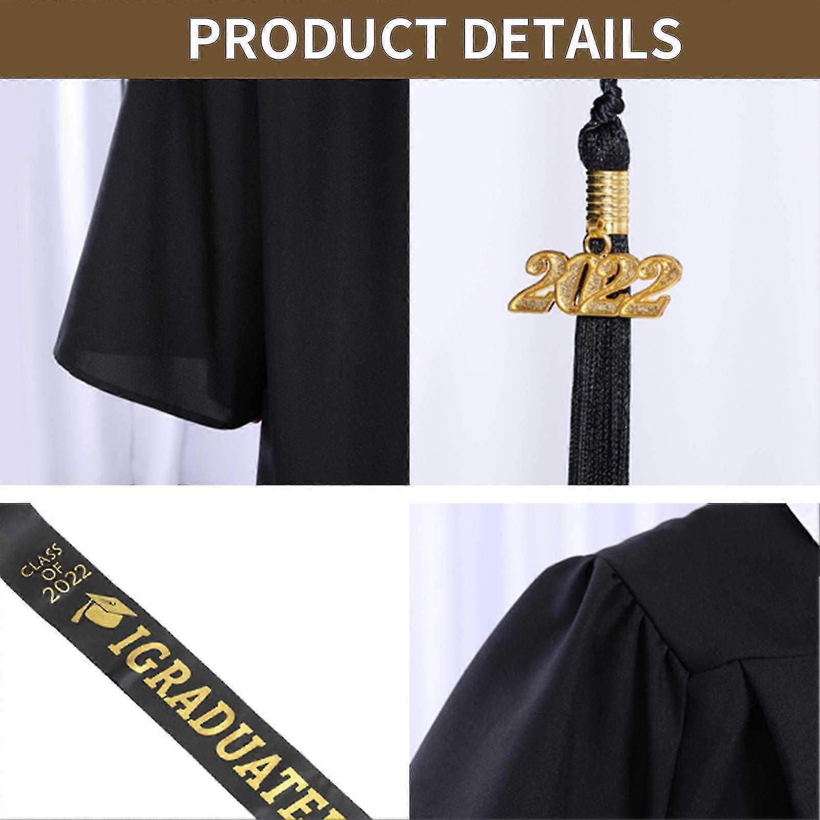 Graduation Gown And Cap 2022 Unisex Graduation Bachelor Costume Set For ...