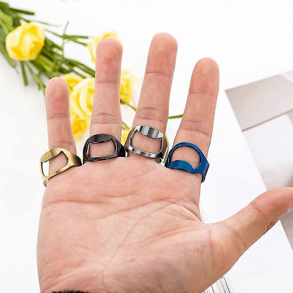 Pack Of 5 Stainless Steel Beer Opener Ring, 22 Mm Portable Finger Ring ...