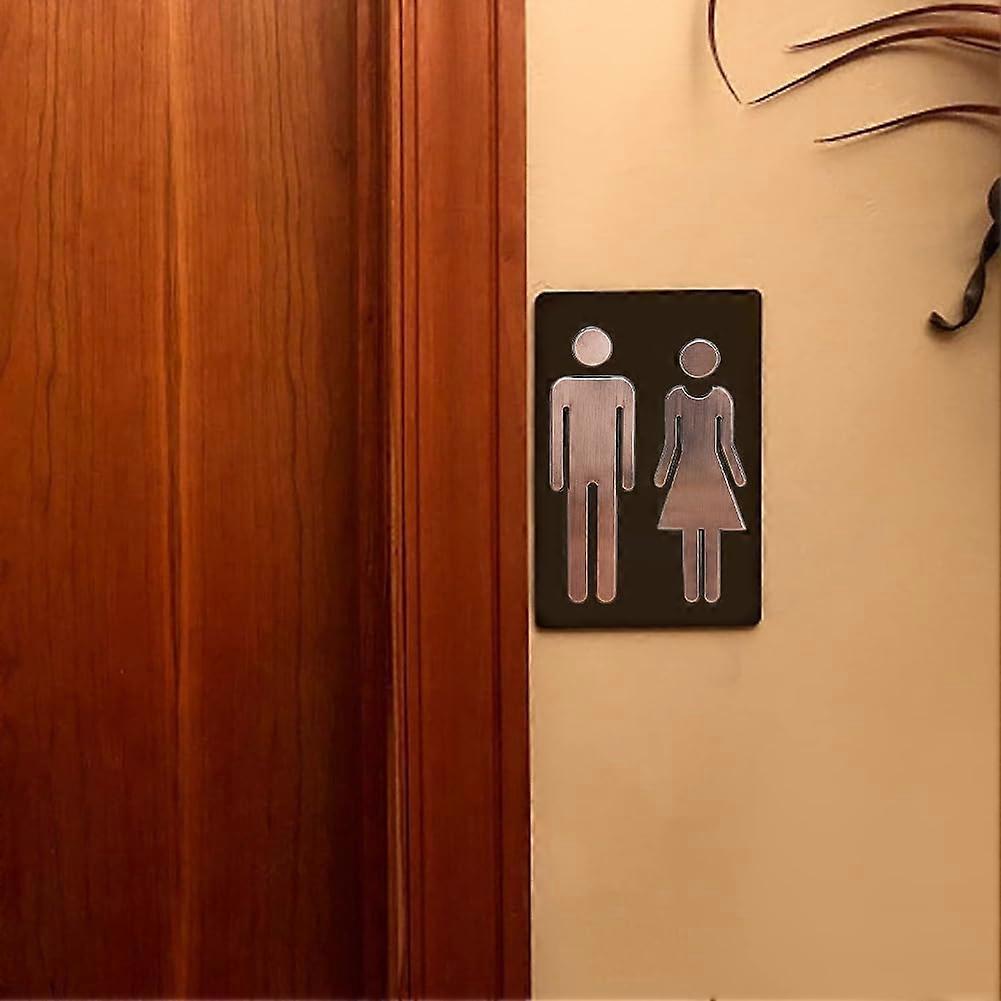 2PCS Toilet Signs Self Adhesive WC Sign Men & Women Toilet Signs ...