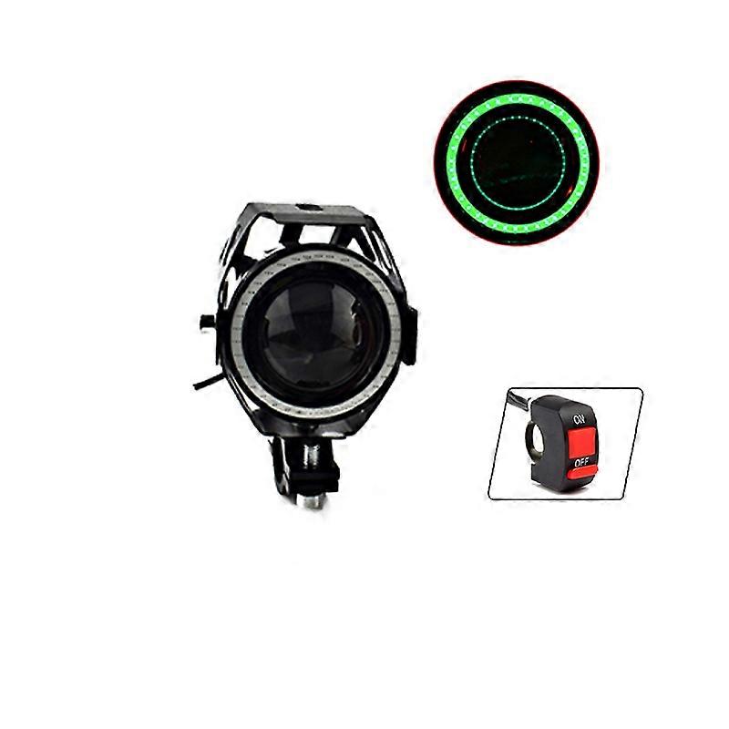 2pcs Motorcycle Angel Eyes Headlights 125W Motorbike Spotlight U7 LED ...