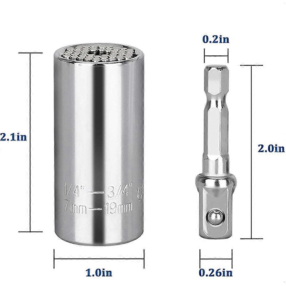 2pcs Universal Socket Wrench 7-19mm Multi-function Repair Ratchet ...