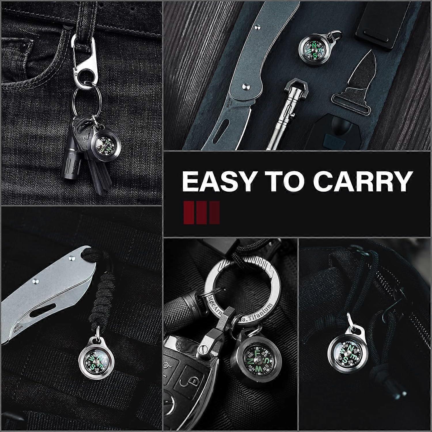 Titanium/Brass Mini Compass, Teardrop Shaped Outdoor Compass ...