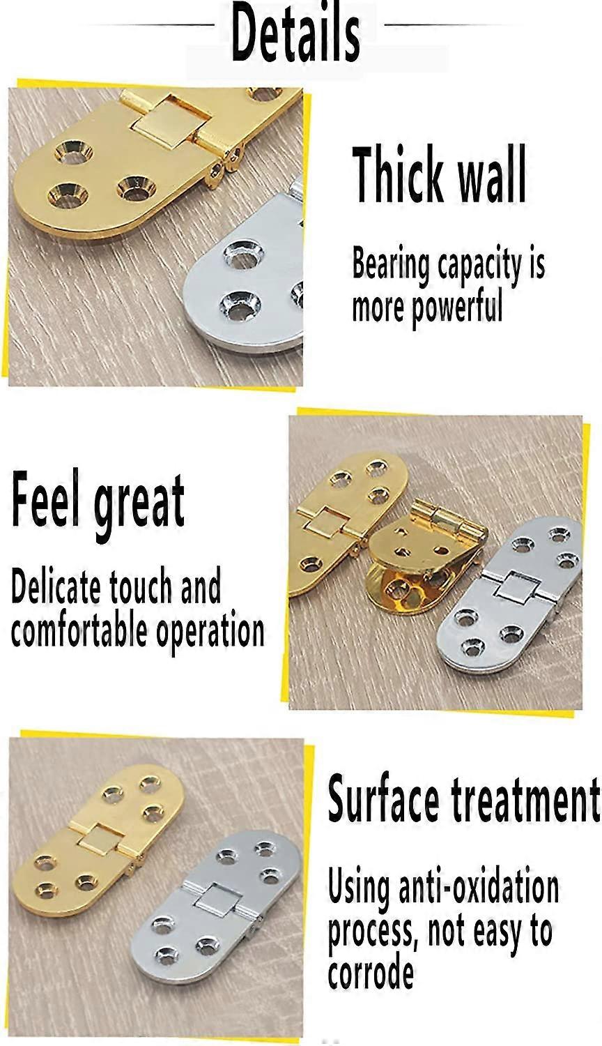 4 Pieces Folding Flip Top Hinge, Folding Table Hinge Zinc Alloy, Round ...