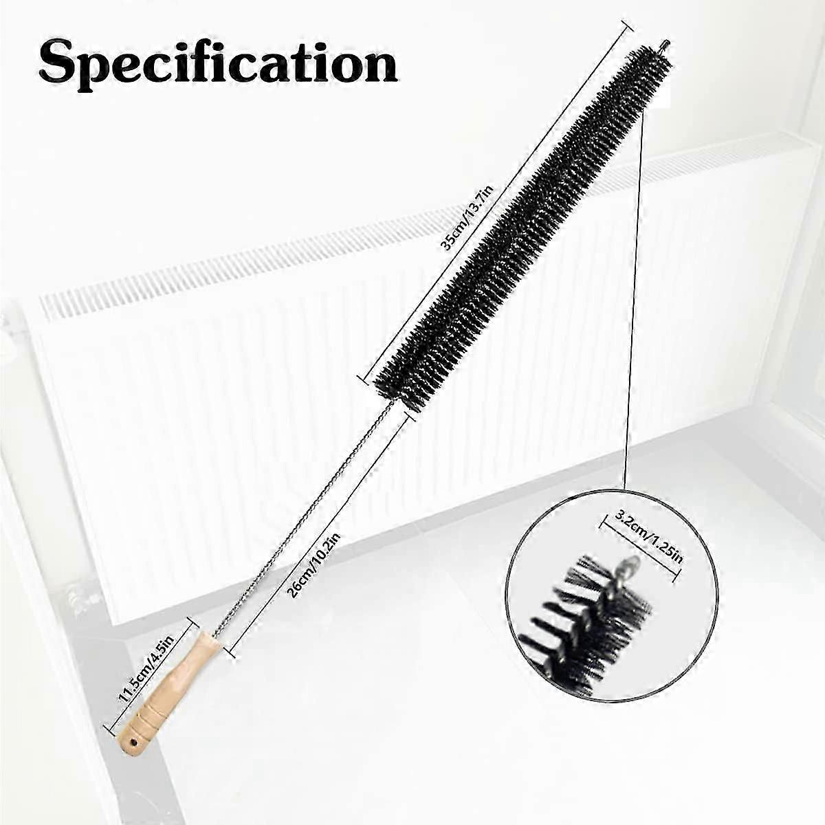2pcs Radiator Cleaner Brush Flexible Radiator Duster with Wood Handle ...