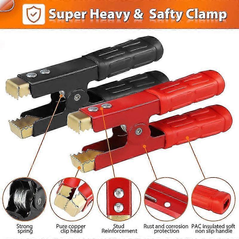 2pcs Alligator Clips, For Car Battery Set 1000a Heavy Duty, Alligator ...