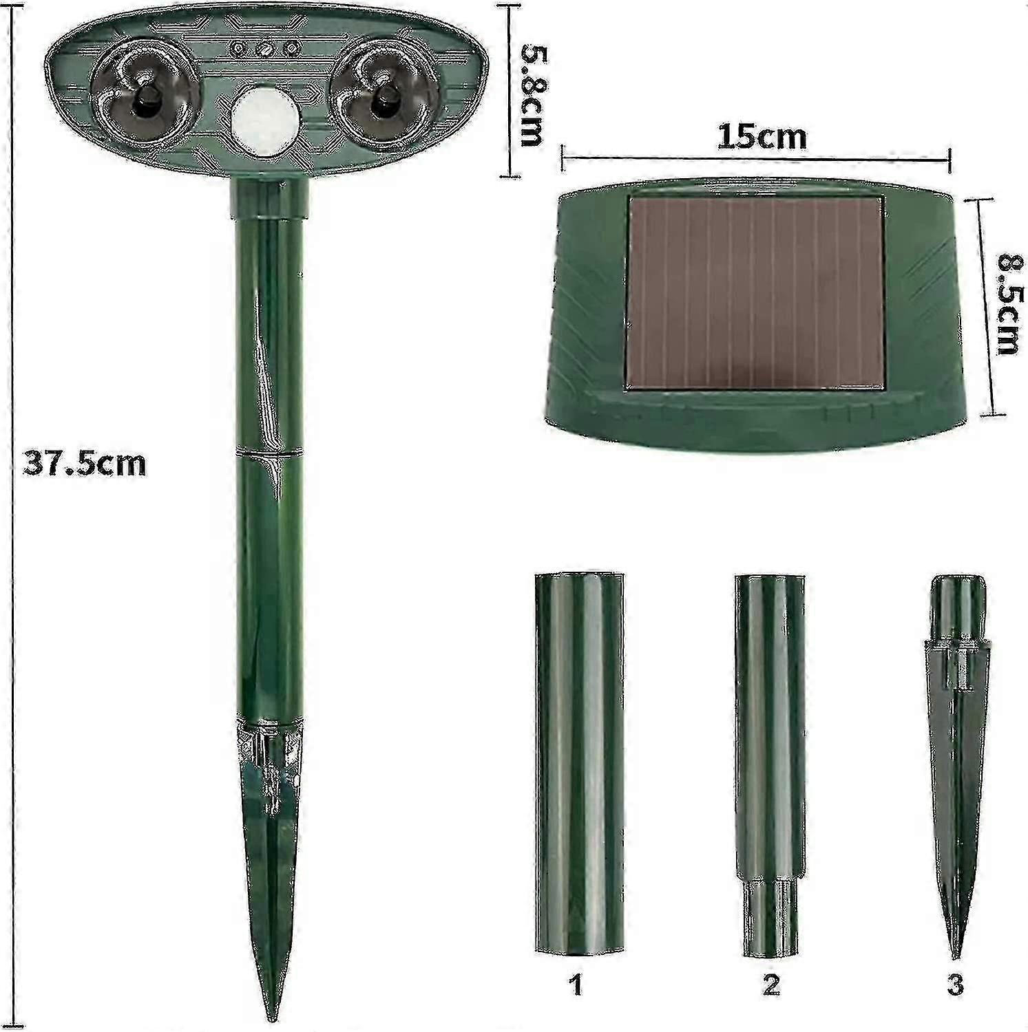 Waterproof Outdoor Ultrasonic Cat Repeller - Solar Powered, Motion ...