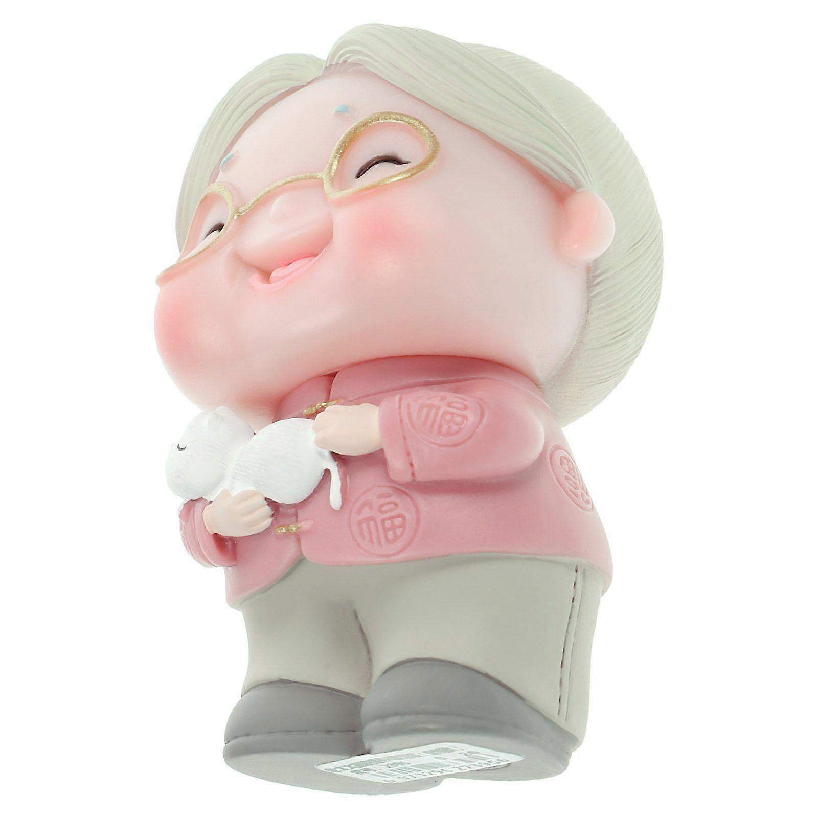 1Pc Old Woman Cake Topper Old Lady Cake Ornament Old People Figurine ...