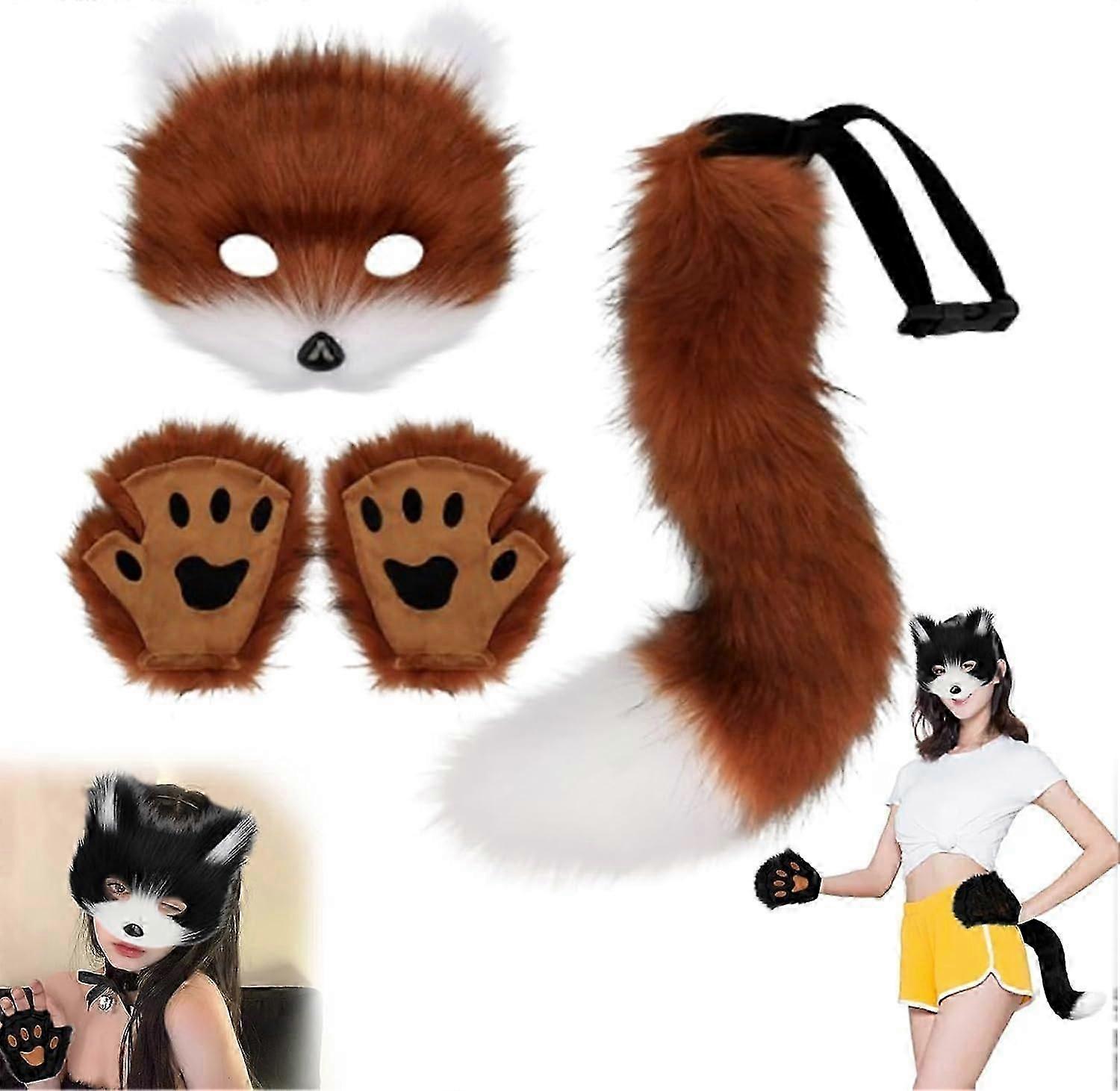 Halloween Cat Mask Set, Furry Costume, Fox Costume Cosplay Costume ...