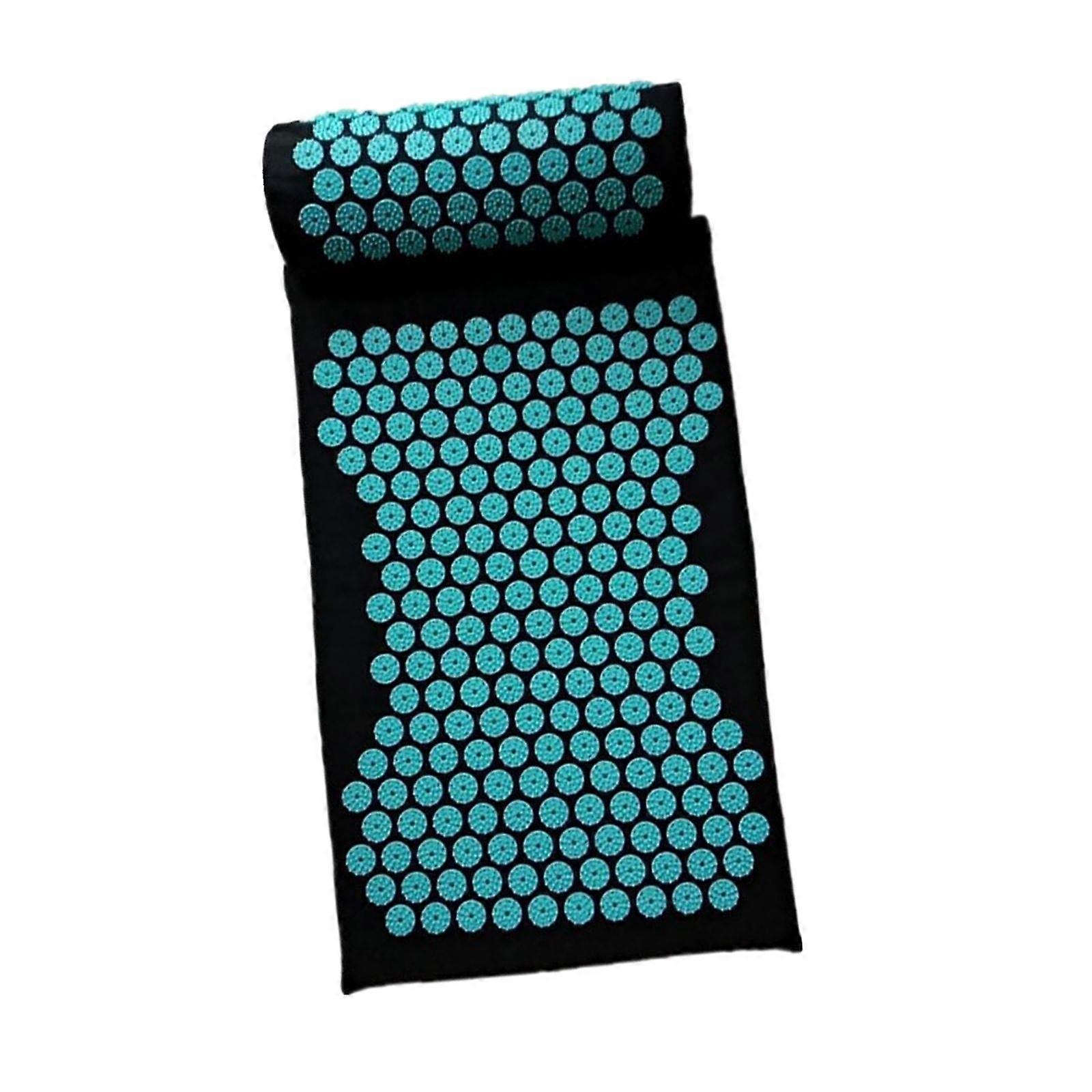 Massage Acupressure Mat Pillow Muscle Mats Pain Stress Relief Black ...