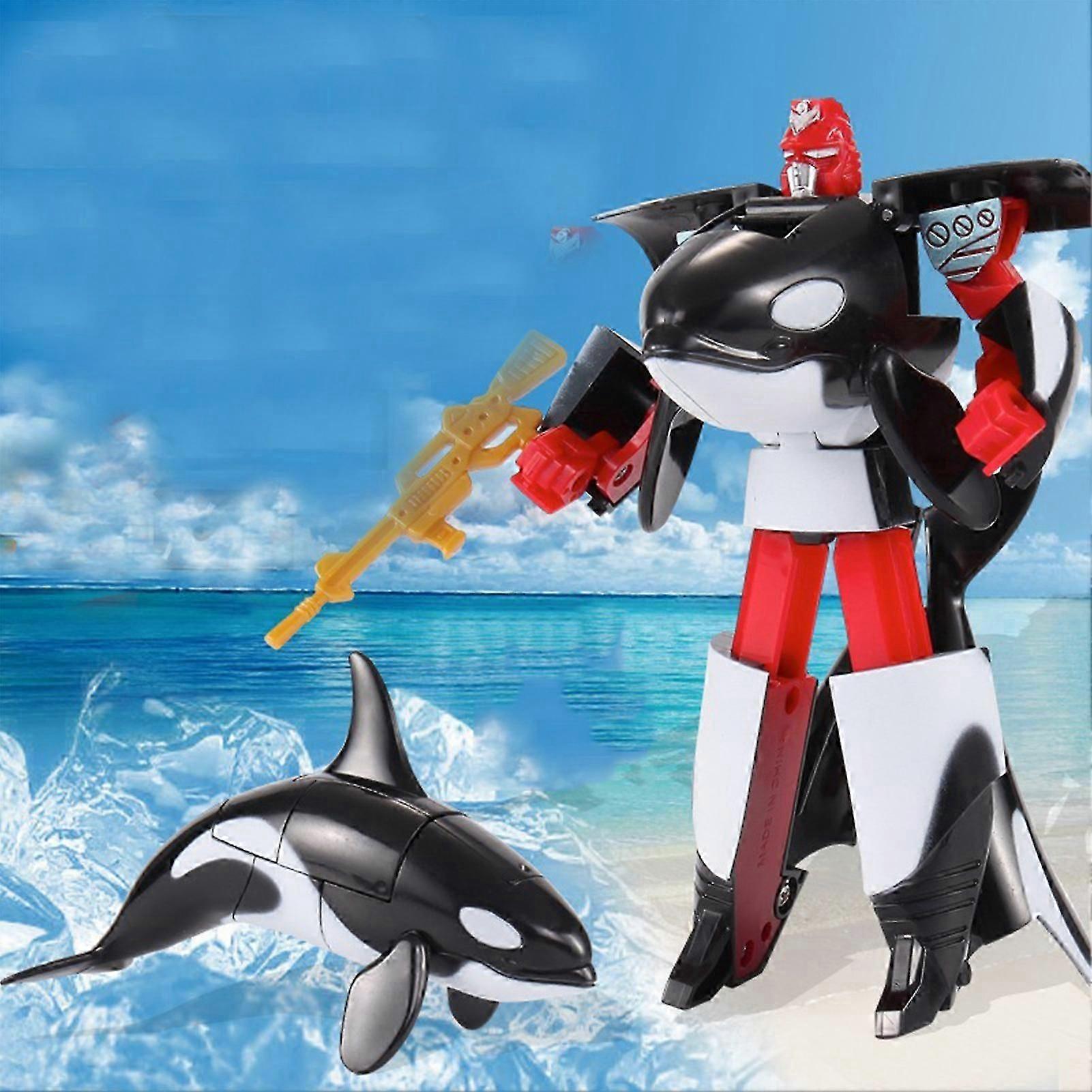 Sea Animals Transformation Robot Toys Dolphin/Shark Deformation Robot ...