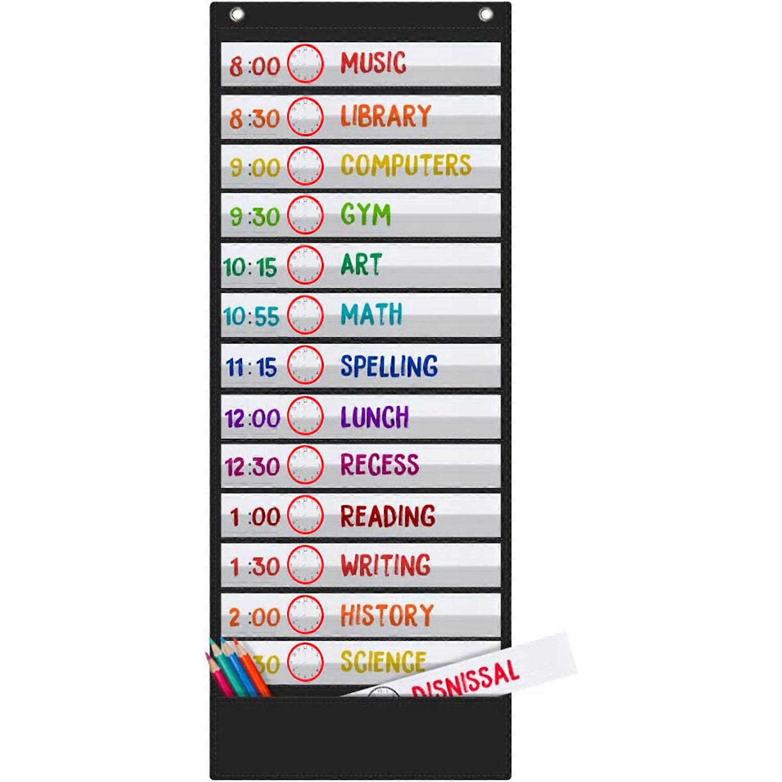 Classroom Calendar Chart 5 Pocket 10 Pocket Daily Chores Chart for ...