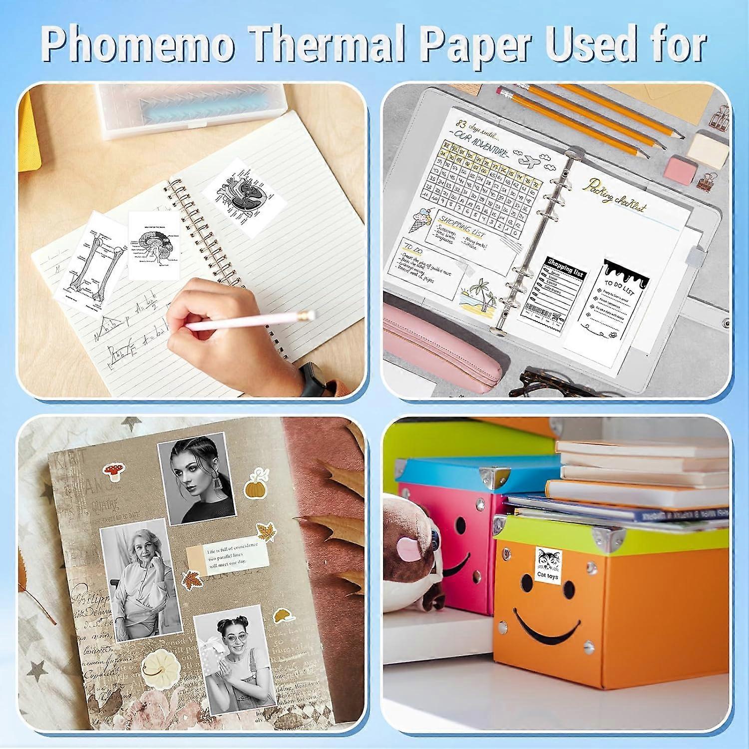 White Self-Adhesive Thermal Paper, Glossy Printable Sticker Paper for ...