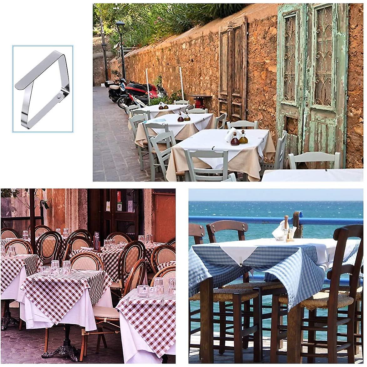 12 Pack Stainless Steel Tablecloth Clips For 2 Inch Thick Tables ...