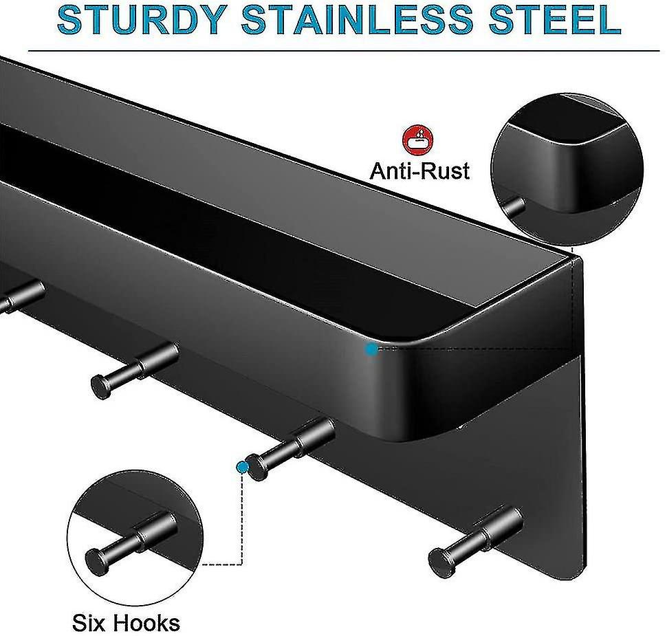 Key Rack With Shelf Self-adhesive Key Holder Without Drilling Modern ...