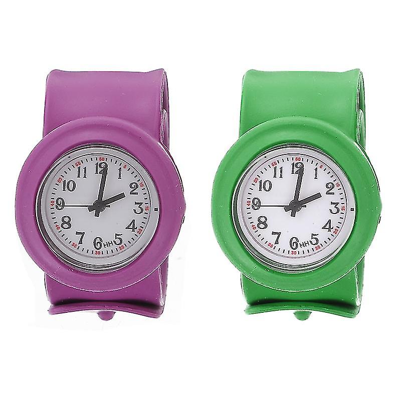 2pcs Colorful Clap Ring Watch Silica Gel Jelly Patting Watch Cartoon ...