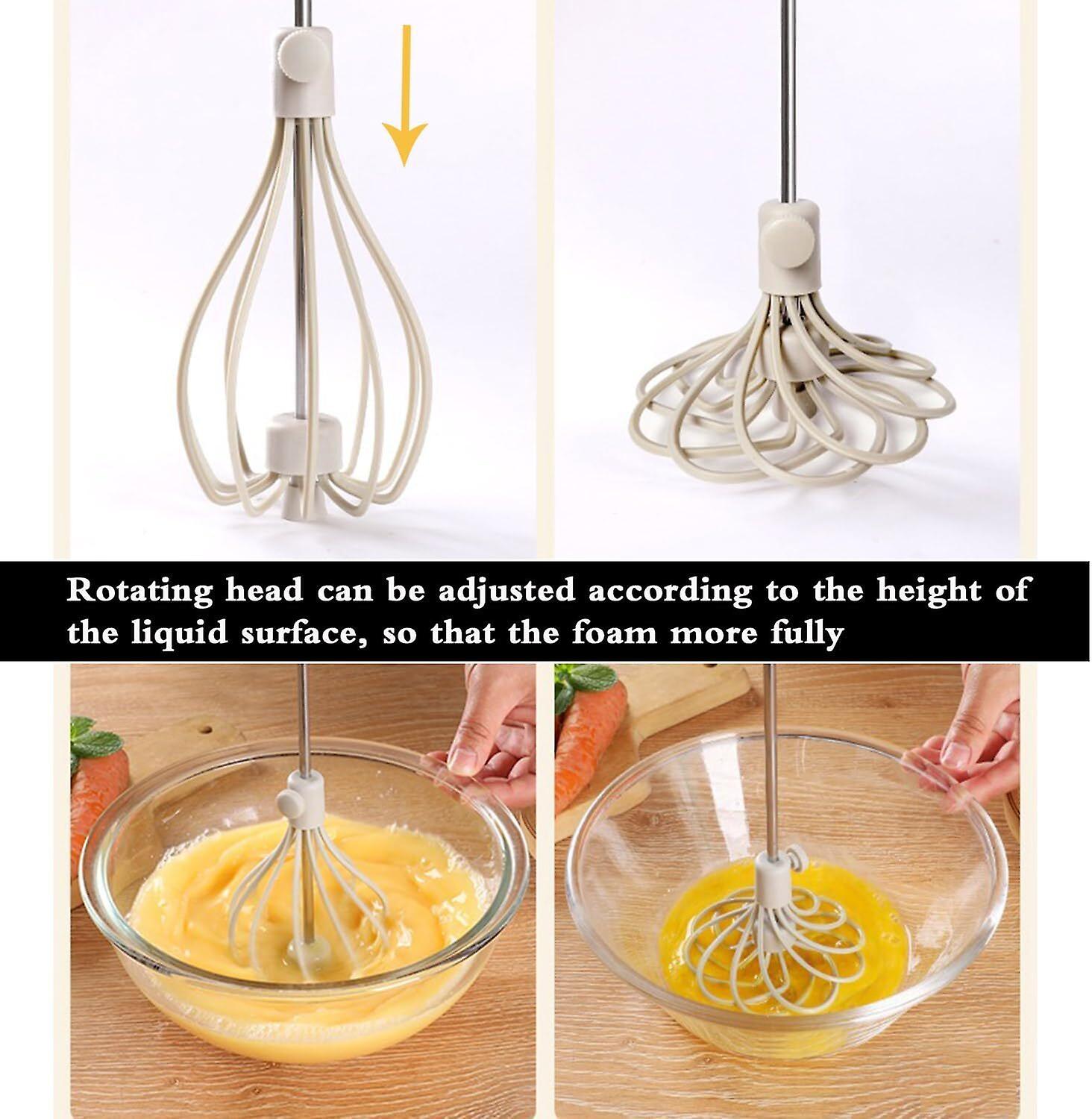 Hand Push Whisk, Semi-automatic Egg Whisk,versatile Milk Frother For ...