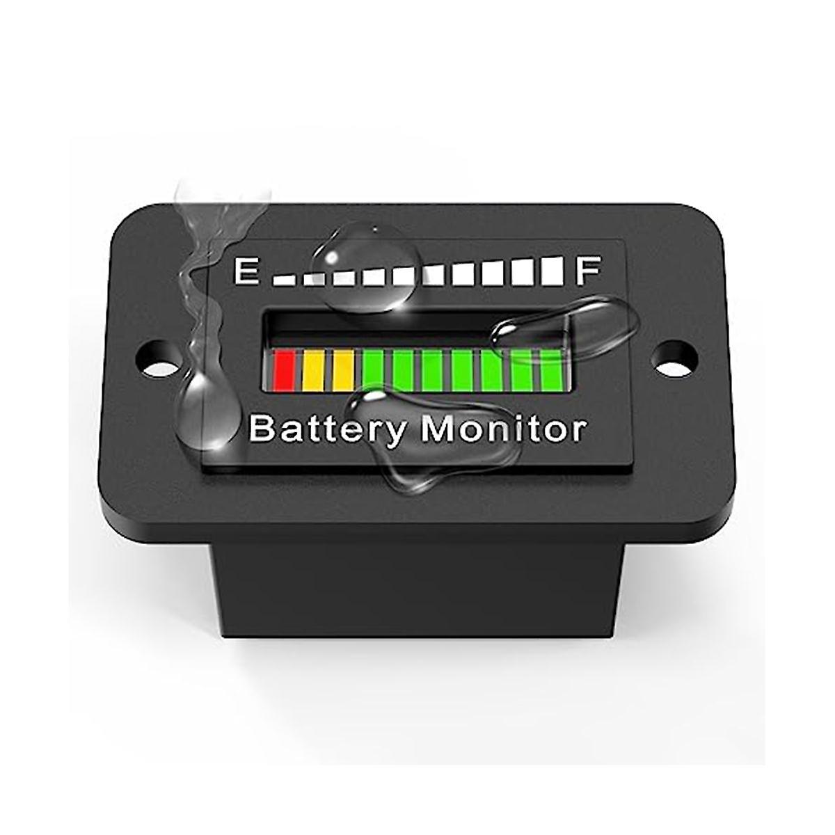 12V 24V 36V 48V 60V 72V LED Battery Monitor Gauge Battery Fuel Gauge ...