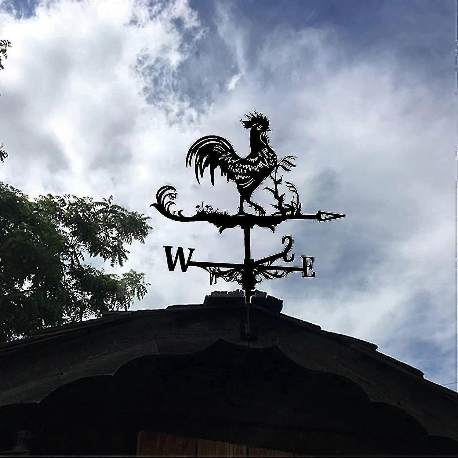 Weathervane Cah-st Iron Cock Weathervane With Roof Mount, Weather Vane ...