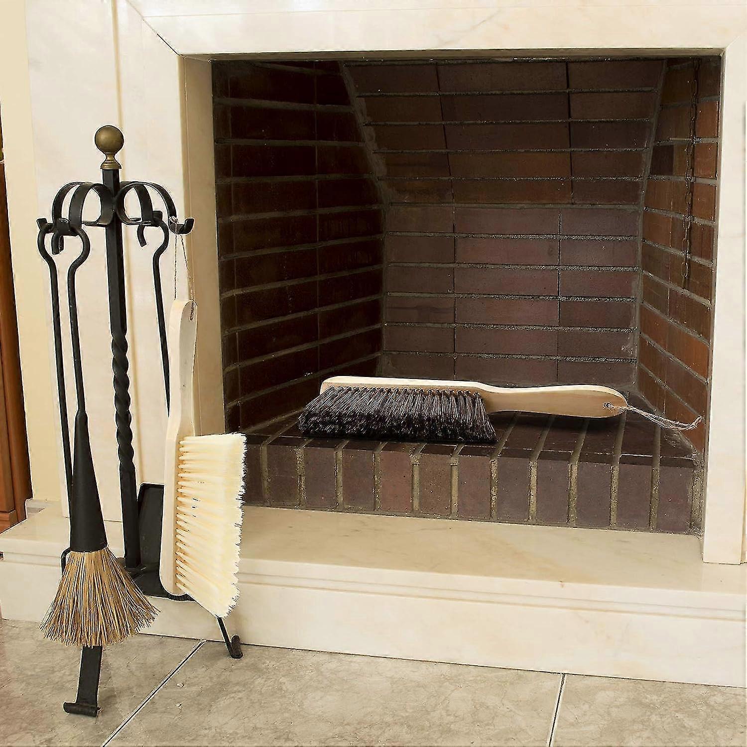 Pack Of 2 Wooden Bench Brushes Fireplace Brush Horses Hair Bench Brush ...
