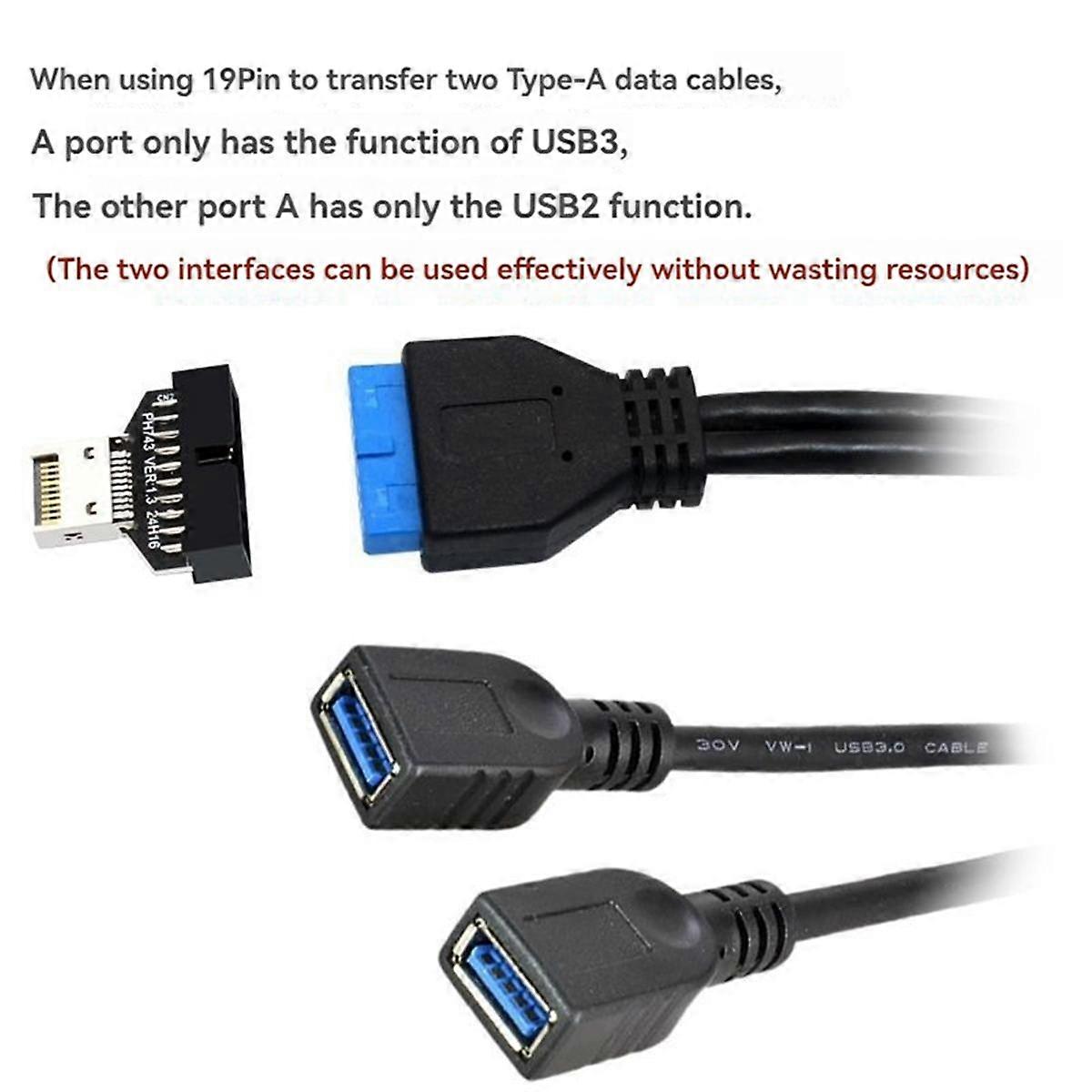 USB3.2 Type-E 20Pin to USB 19P Chassis Front USB Type A Type C ...