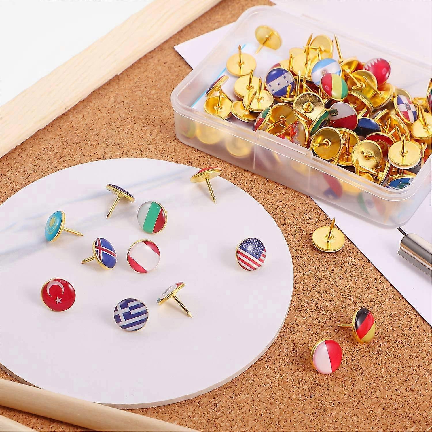 Push Pins National Flag Thumb Tacks Country Map Push Pins for Bulletin ...