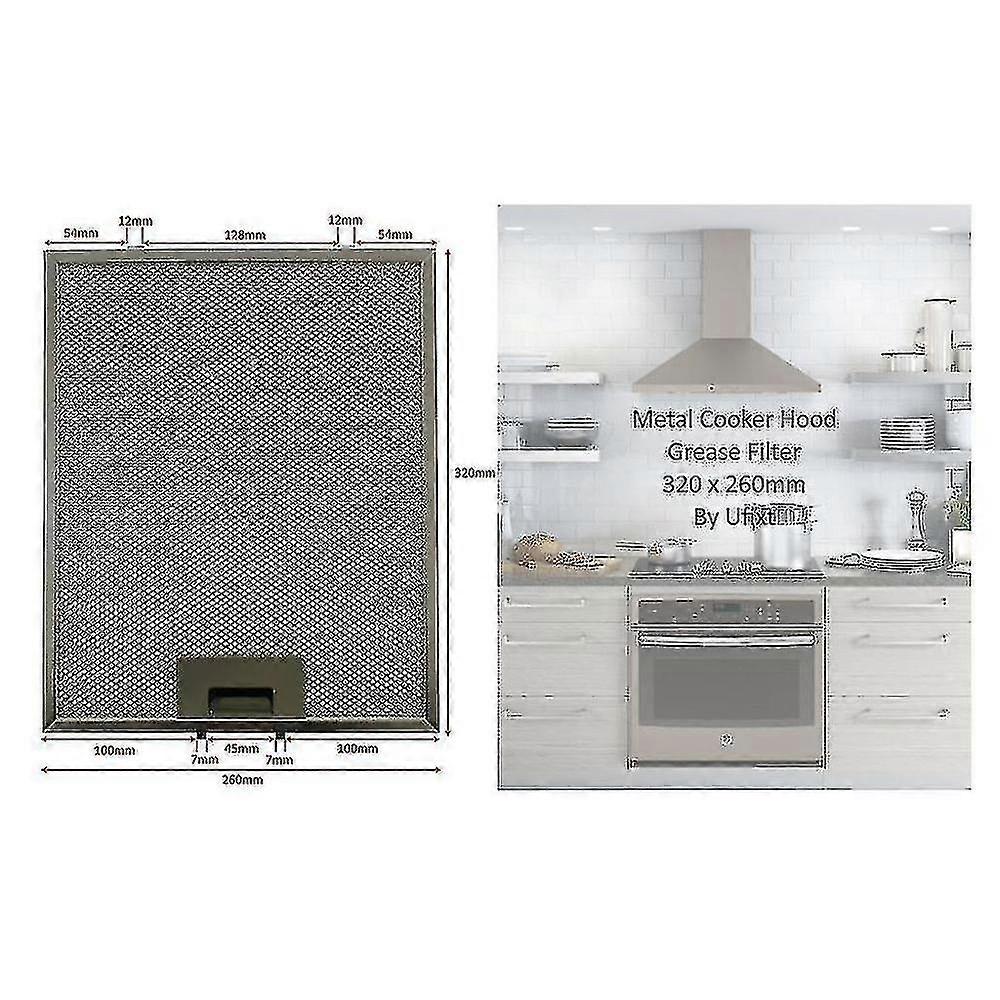 Upgraded 3 X Servis Universal 320 X 260 Mm Metal Cooker Hood Grease ...