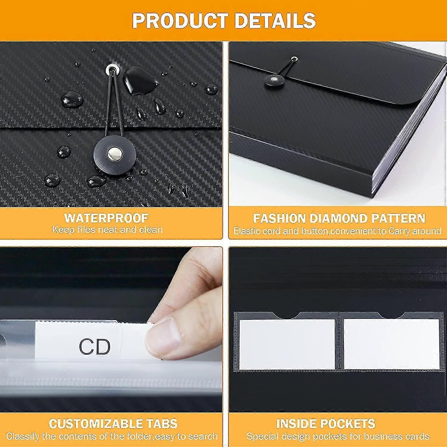 Expanding File Folder Pocket Organizer - Expandable A4 Letter Size ...