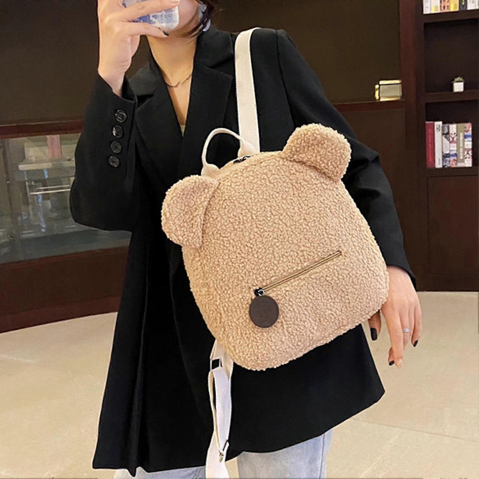 Bear Shape Backpack Innovative Cashmere Soft To Touch School Bags For ...