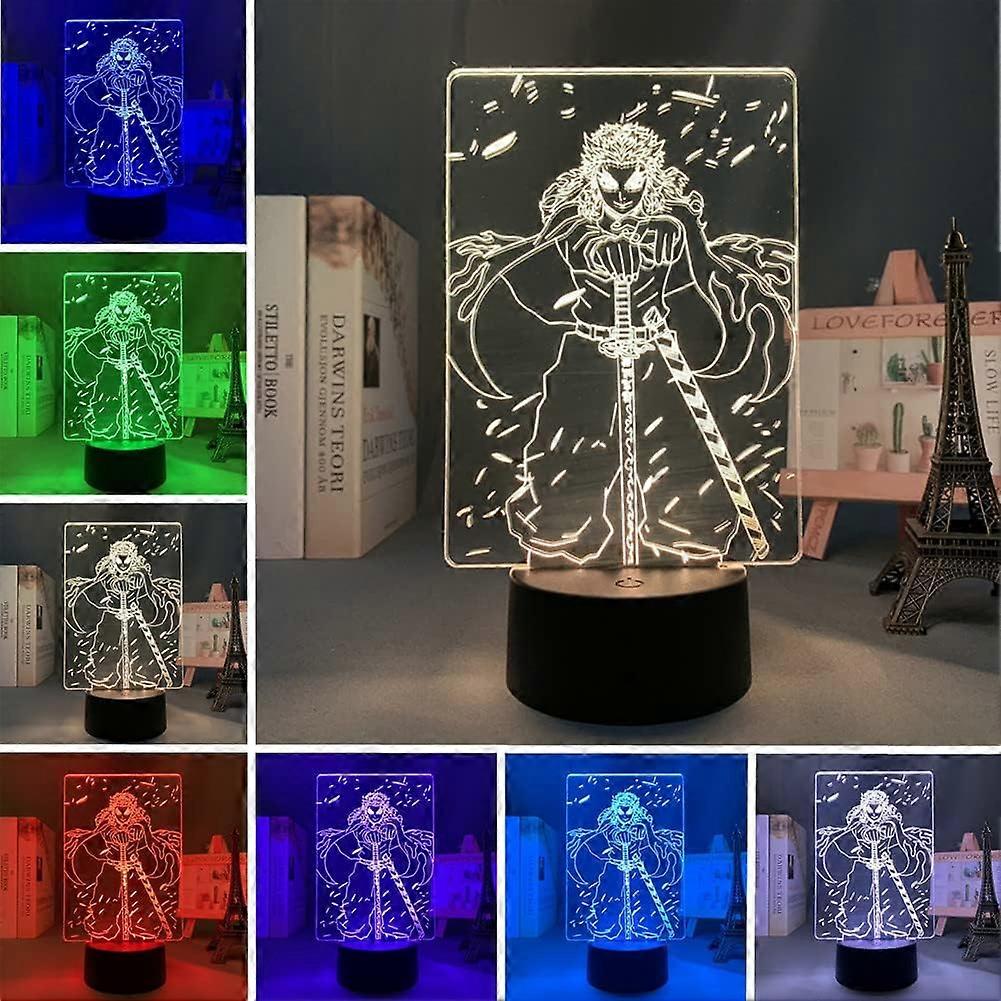 XYC Anime Lamp Rengoku Kyoujurou Figure 3D Led Illusion Night Light for ...