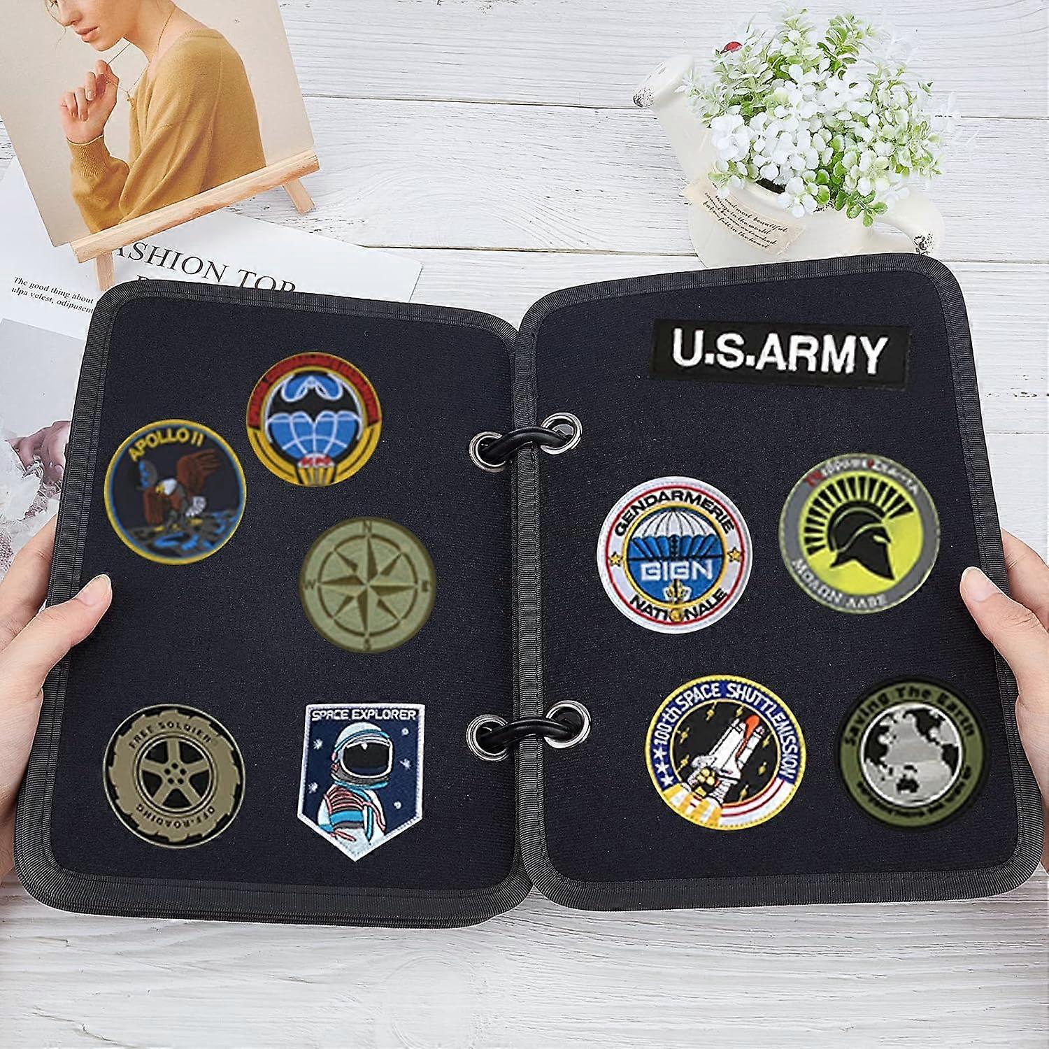 1 Set Tactical Patch Booklet Organizer Black Flip-Page Patch Book Mini ...