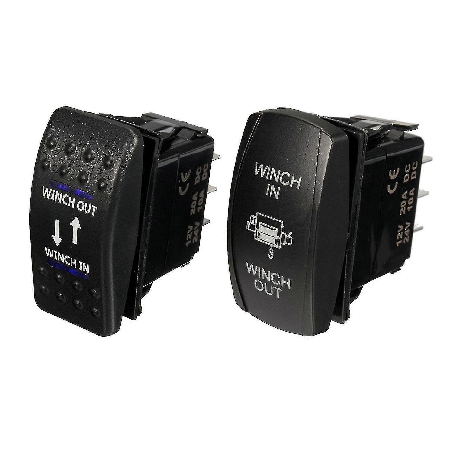 12v 20a Winch In Winch Out On-off-on Rocker Switch 7 Pin Led Blue &7pin ...