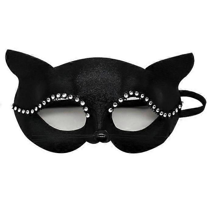 Masquerade Mask Luxury Black Cat Lace Mask for Halloween Costume ...