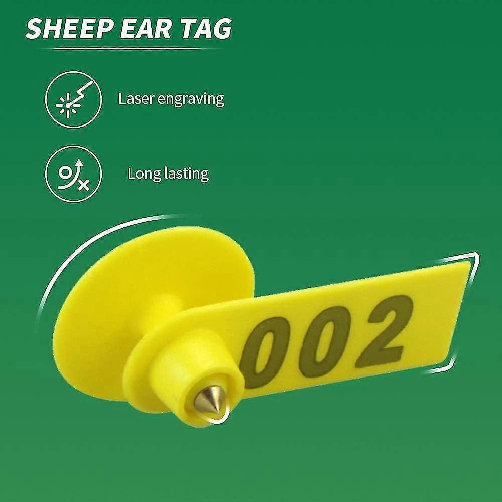 Farm 100 Pcs Sheep Ear Tags With Number 001-100 Livestock Ear Tag For ...